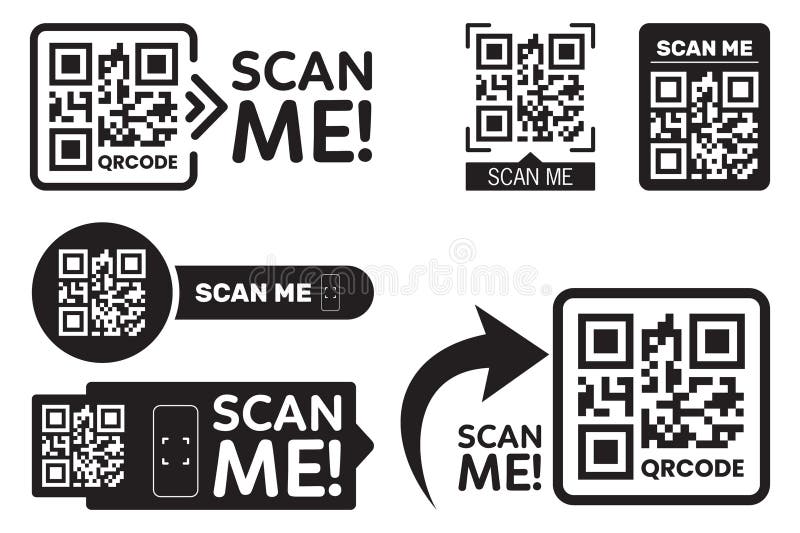 Qr Code Scan For Smartphone Qr Code Frame Vector Set Template Scan Me
