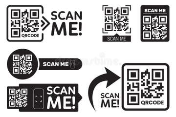 QR Code Scan for Smartphone. Qr Code Frame Vector Set. Template Scan Me Qr Code for Smartphone ...