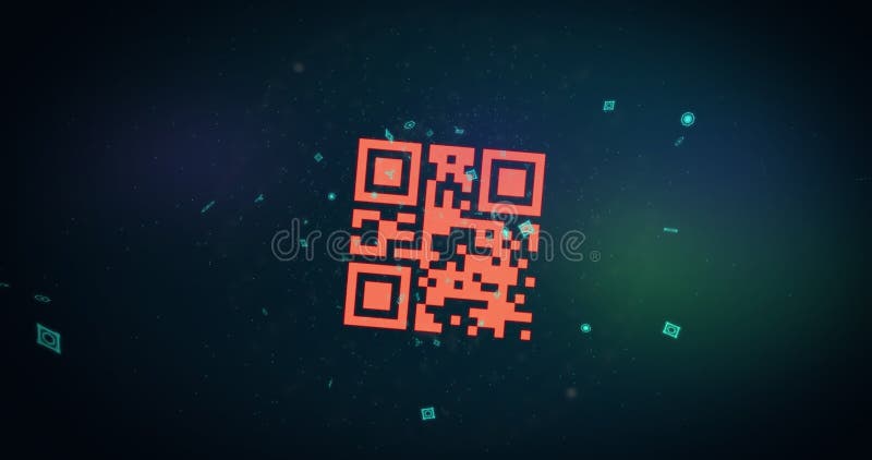 QR Code Scanner Against Blue Background Stock Illustration ...