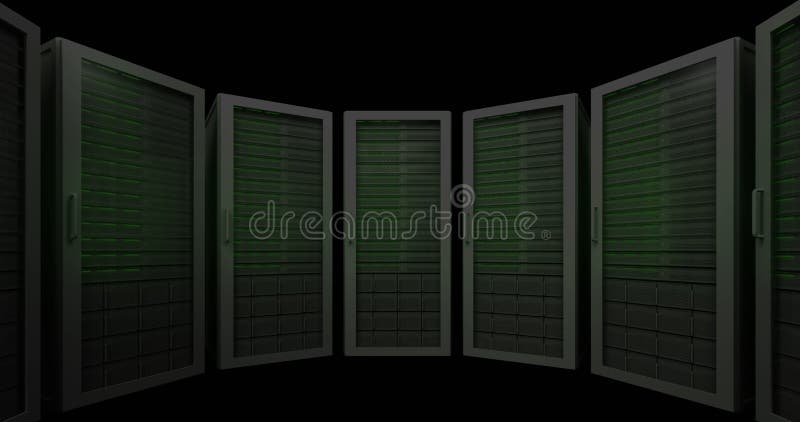 QR Code Scanner Against Computer Servers Stock Illustration ...