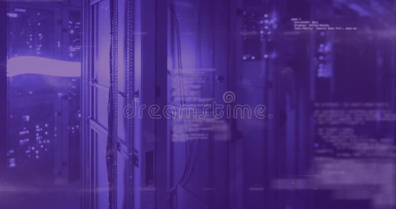 QR Code Scanner Against Data Processing Over Computer Servers Stock ...