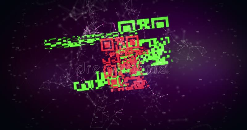 QR Code Scanner Against Network of Connections Stock Illustration ...