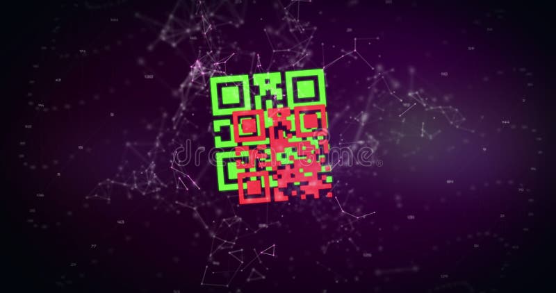 QR Code Scanner Against Network of Connections Stock Illustration ...