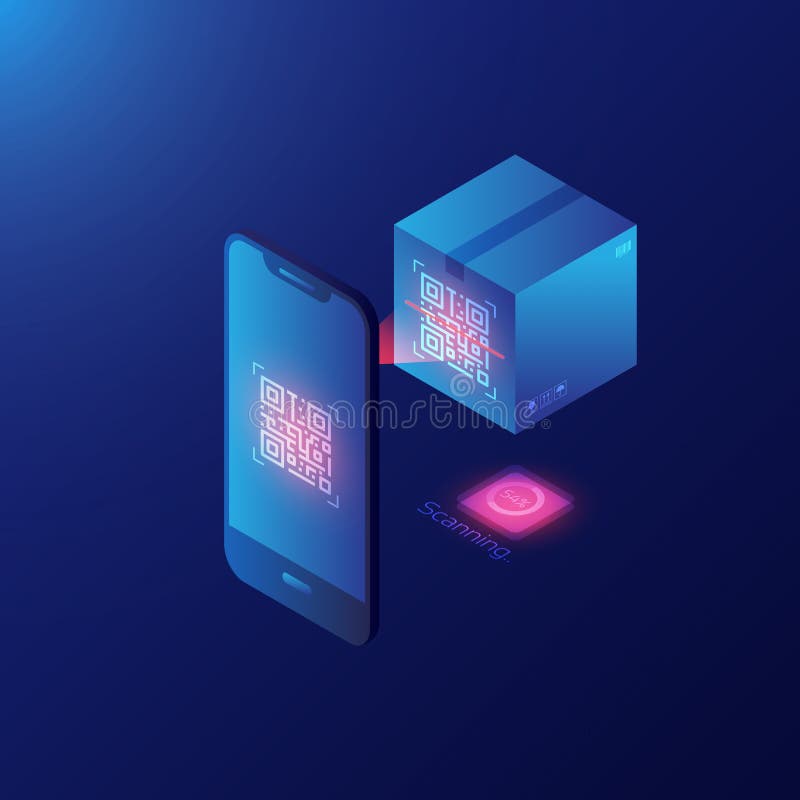 Qr code scanner stock illustration. Illustration of binary - 170978688