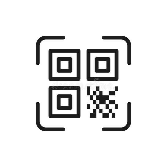QR Code Scanner Line Icon. Scan Qrcode Linear Pictogram Stock Vector ...