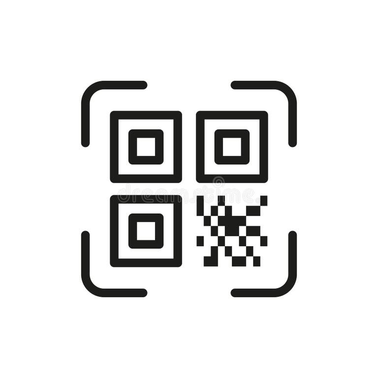 QR Code Scanner Line Icon. Scan Qrcode Linear Pictogram Stock Vector ...