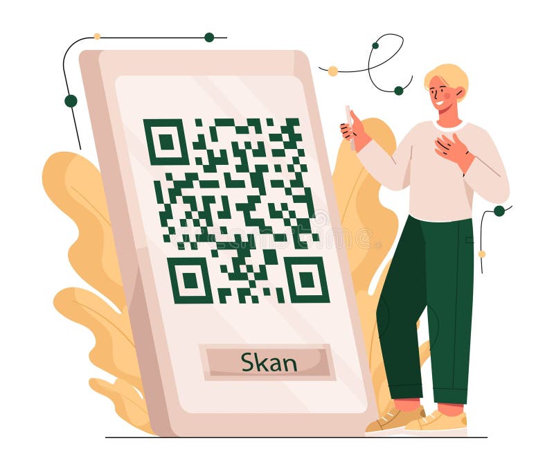 QR Code Scanning concept stock illustration. Illustration of card ...