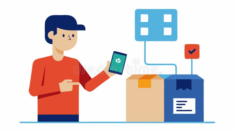 QR Code Scanning a Consumer Scanning a QR Code on a Product Package ...