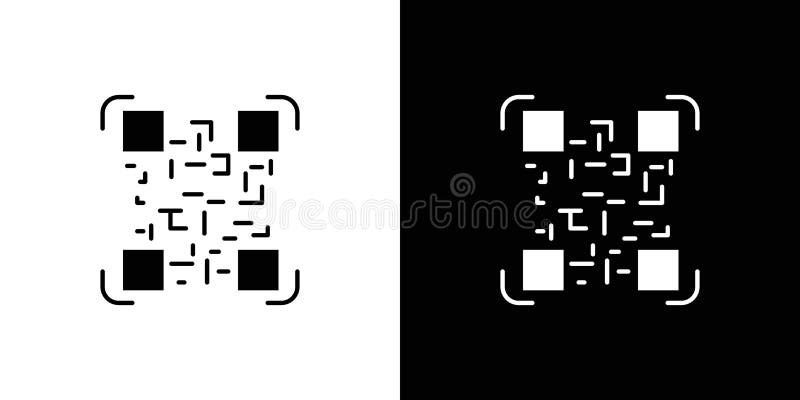 QR Code Scanning Icon Outline Sign Symbol Set Stock Vector ...