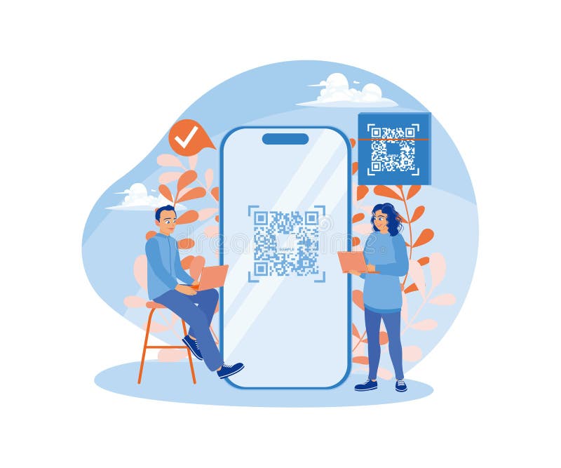 QR Code Scanning. People Use Electronic Devices for Electronic Payments ...