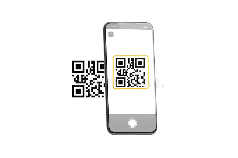 Qr Code Scanning on Phone Screen, Isolated Stock Illustration ...