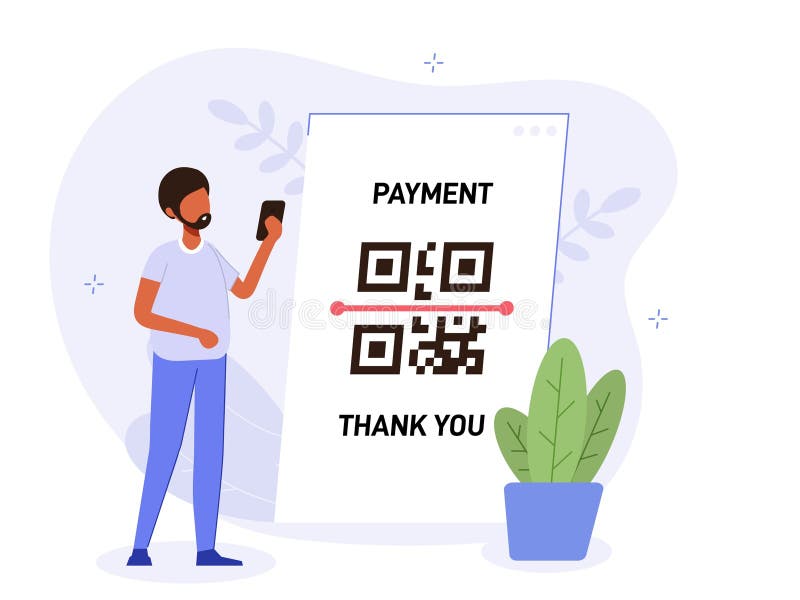 QR Code Scanning Vector Illustration Concept, People Use a Smartphone ... QR Code Scanning Vector Illustration Concept, People Use a Smartphone ...