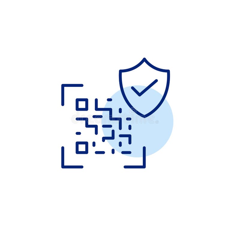 Qr Code, Security Shield and Checkmark. QR Code Authentication ...