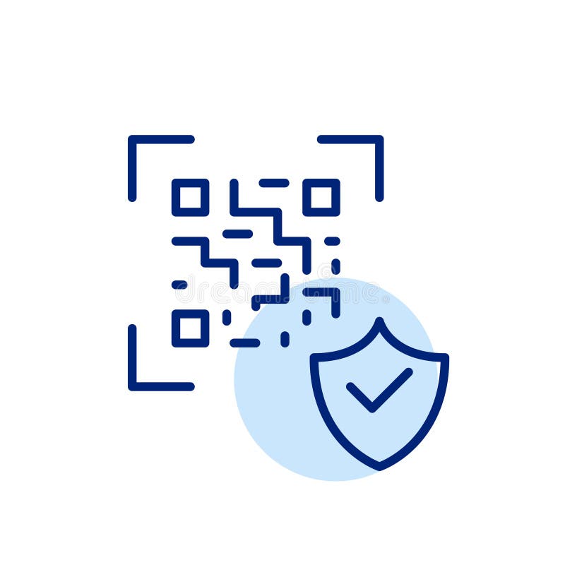 Qr-code with Security Symbol. Shield and Checkmark. Secure Protected ...