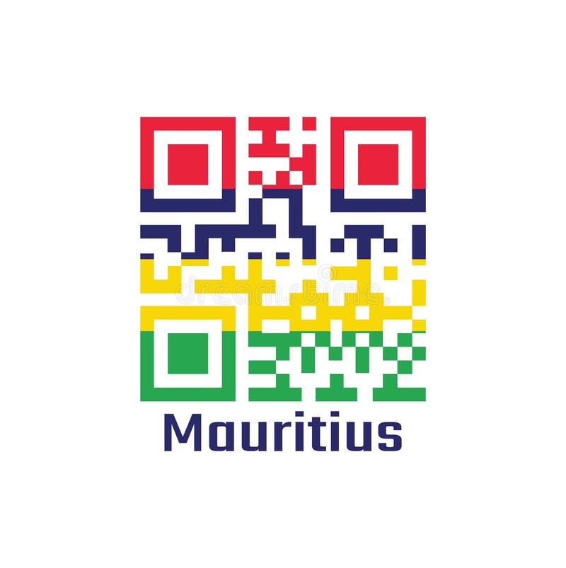 QR Code Set the Color of Mauritius Flag. Four Horizontal Bands of Red ...