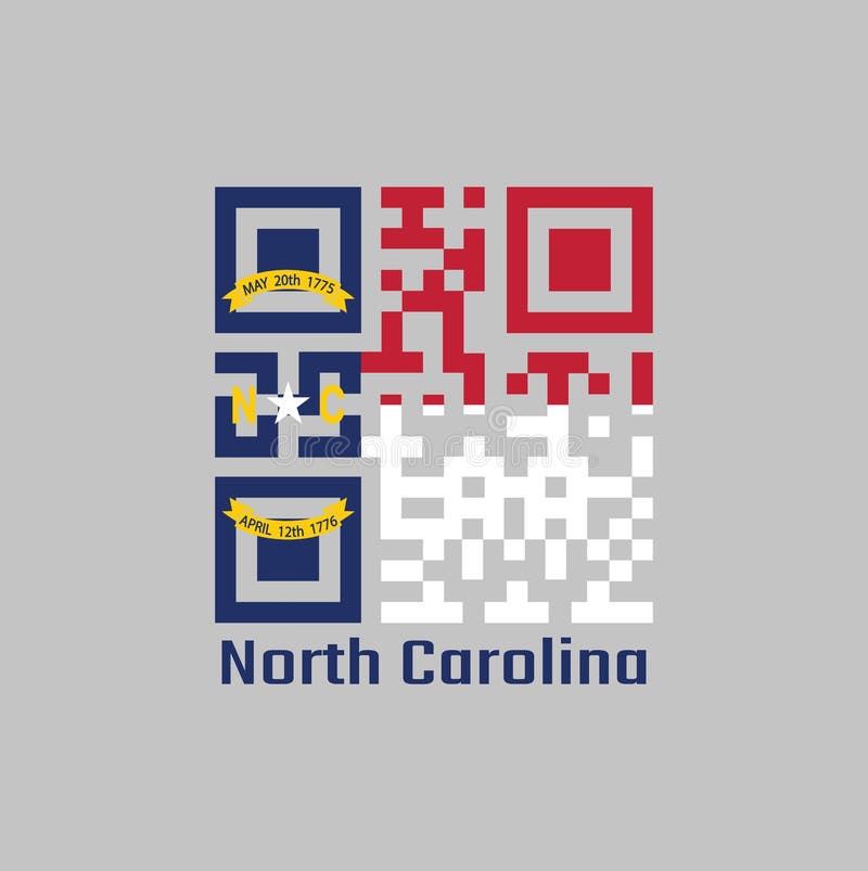 QR Code Set the Color of North Carolina Flag. a Blue Union, a White ...