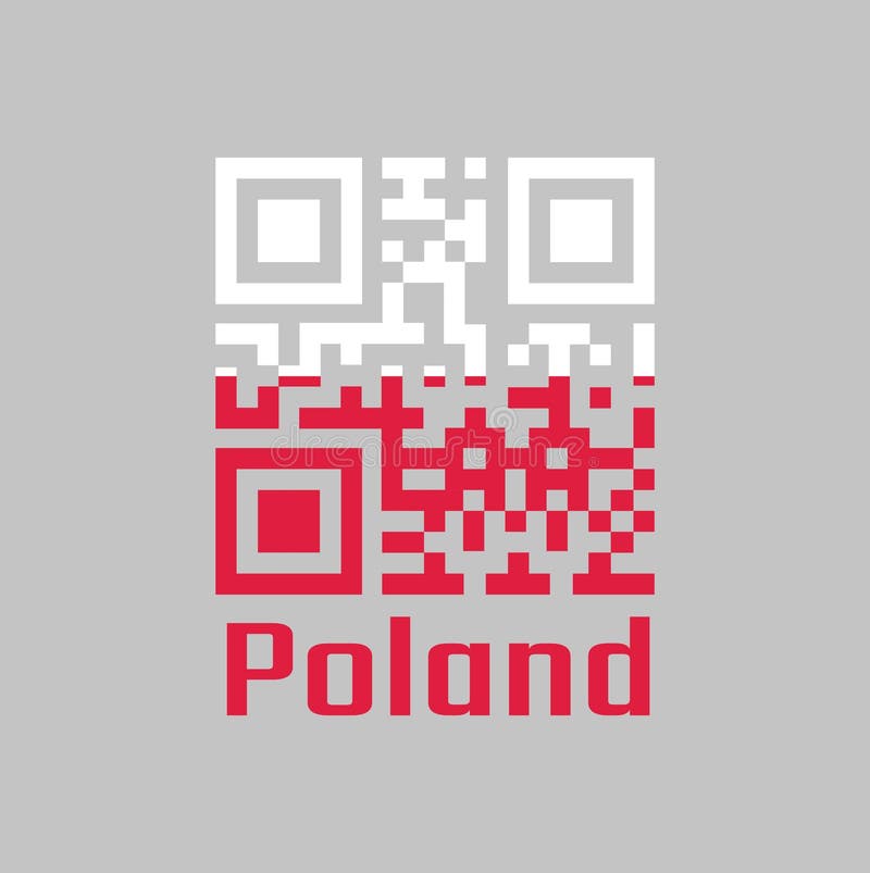QR Code Set the Color of Poland Flag, a Horizontal Two Color of White ...