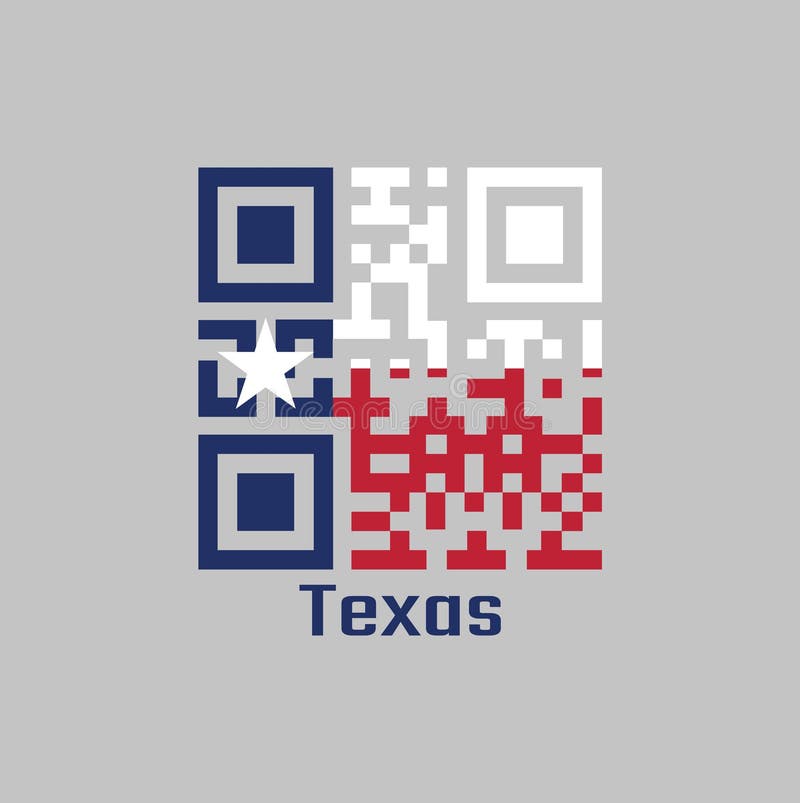 QR Code Set the Color of Texas Flag. Blue Containing a Single Centered ...