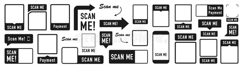 Qr Code Set Scan Me Scan Qr Code Icon Template Scan Me Qr Code For Smartphone Stock Vector