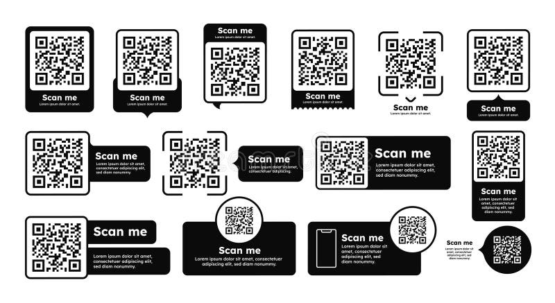 QR code set stock vector. Illustration of supermarket - 279950642