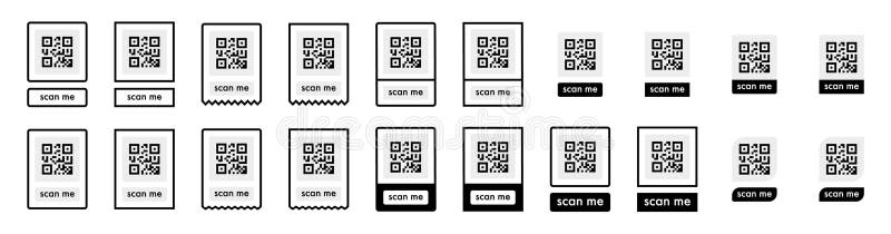 Qr Code Set Template Of Frames For Qr Code With Text Scan Me Stock Vector Illustration Of