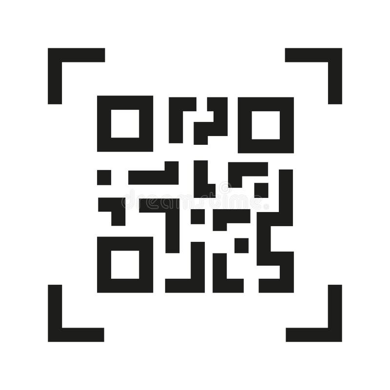 Qr Code Sign Icon in Outline Style on White Background. Stock Vector ...