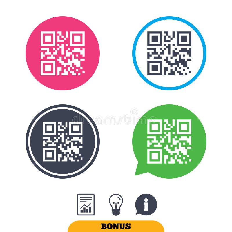 Qr Code Sign Icon. Scan Code Symbol Stock Vector - Illustration of ...