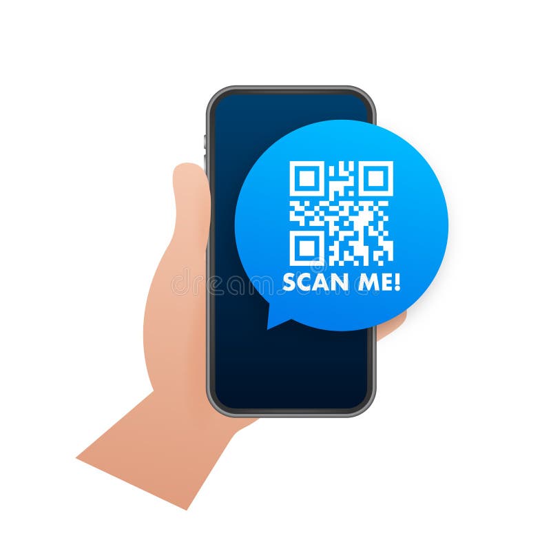 Qr Code For Smartphone Inscription Scan Me With Smartphone Icon Qr Code For Payment Vector