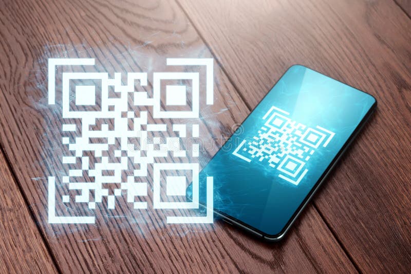 QR Code and Smartphone, New Technologies. Electronic Digital ...