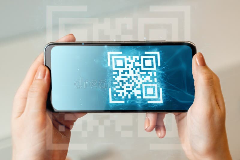 QR Code and Smartphone, New Technologies. Electronic Digital ...