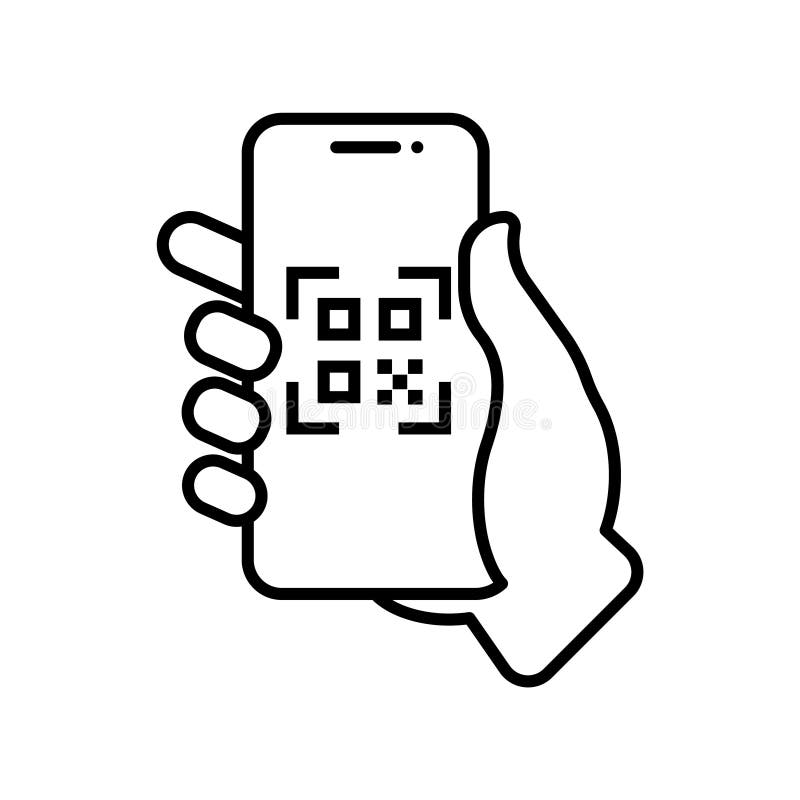 QR Code Smartphone Scanner Linear Icon. Vector Illustration Stock ...