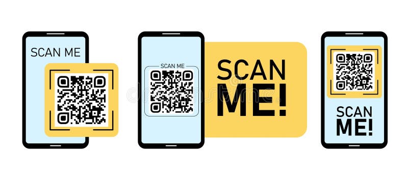 QR Code on Smartphone Screen with Scan Me Text. Qr Code for Payment, E-wallet, Web, Mobile App ...