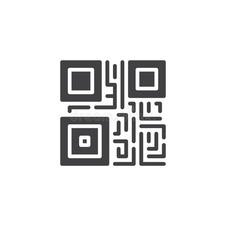 QR code solid glyph icon stock illustration. Illustration of matrix ...