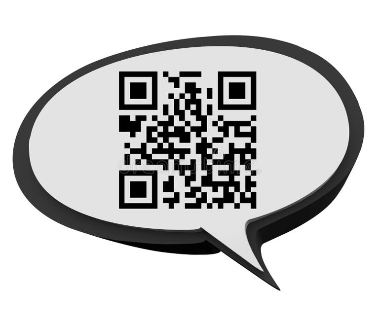 QR Code Speech Bubble Product Information Scan Stock Illustration ...