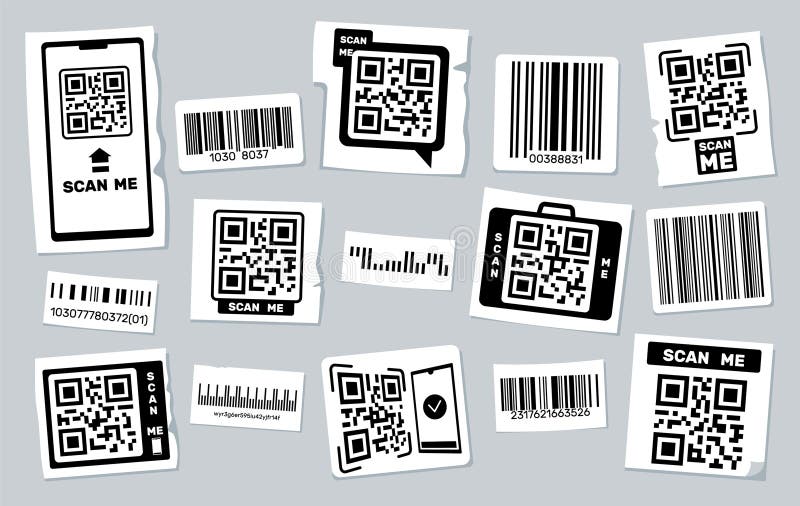QR Code Stickers. Barcode Labels with Product Information or Link ...