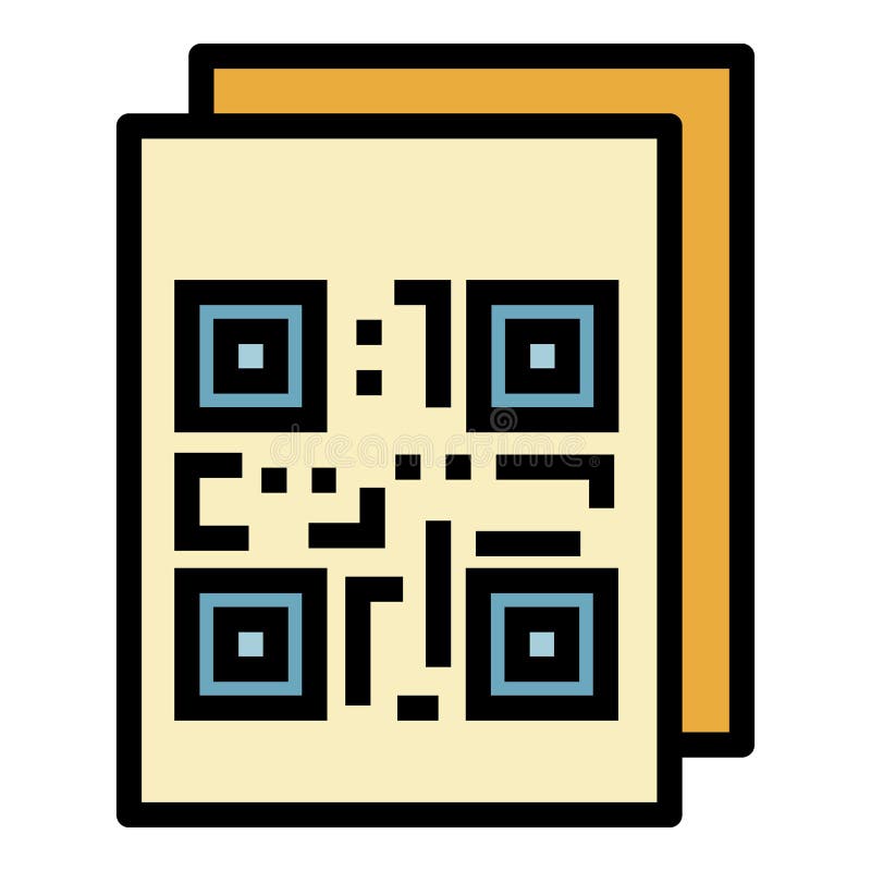 QR Code Stickers Icon Color Outline Vector Stock Vector - Illustration ...