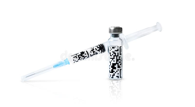 QR Code in Syringe and in Bottle. Medical Concept Stock Photo - Image ...