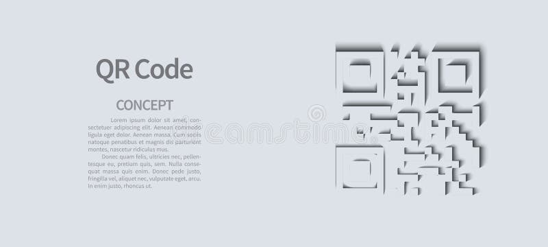 QR Code Template Design on Dark with a Glitch Background. Stock Vector ...