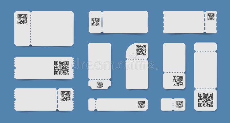QR Code Tickets Set stock vector. Illustration of place - 250231282