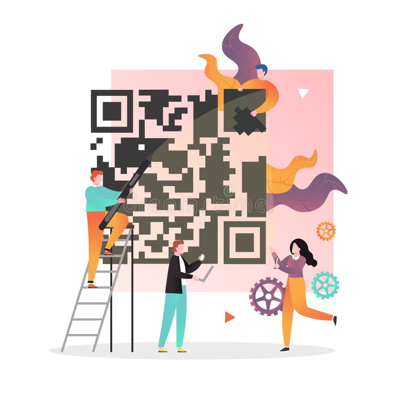 QR Code Vector Concept for Web Banner, Website Page Stock Vector ...