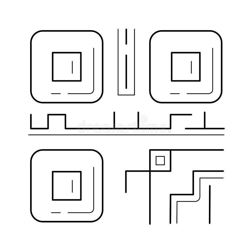 Line Drawing Qr Code Stock Illustrations – 681 Line Drawing Qr Code ...