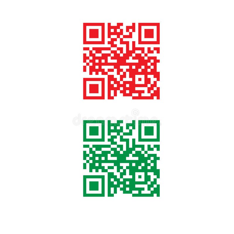 Qr Code in Vector Red and Green Color Stock Vector - Illustration of ...
