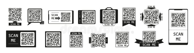 QR Code Vector Set. Sample Vector QR Code for Smartphone Scanning ...