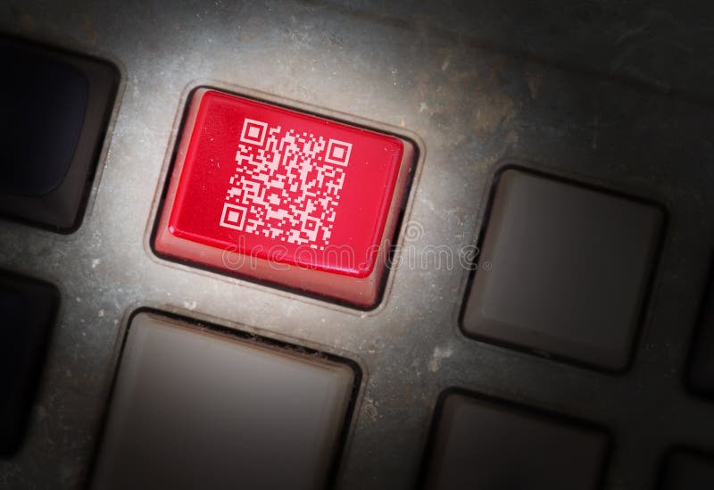 QR-code on a Vintage Keyboard Stock Photo - Image of space, white ...