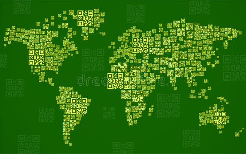 QR Code World Map. Pandemic Control, Vaccination Stock Vector ...