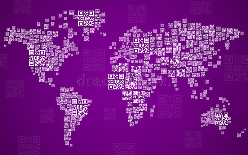 QR Code World Map. Pandemic Control, Vaccination Stock Vector ...