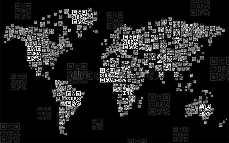 QR Code World Map. Pandemic Control, Vaccination Stock Vector ...
