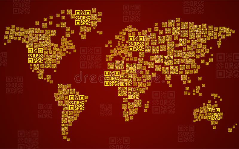QR Code World Map. Pandemic Control, Vaccination Stock Vector ...