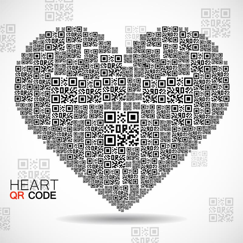 QR code - Hart stock illustratie. Illustration of code - 18139677
