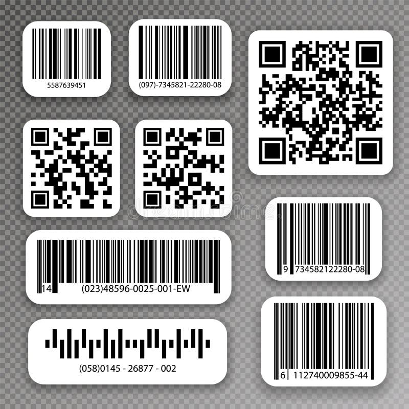 QR Codes and Barcode Labels. Stock Vector - Illustration of mark ...